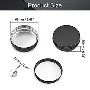 Othmro 6Pcs 2oz 60ml Round Aluminum Cans Tin Can Screw Lid Top Metal Storage Tins Containers Round Empty Container Cans Kitchen Storage Container for Lip Balm, Crafts, Candles, Candies