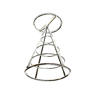 BESTONZON 2-Piece French Fry Stand Metal Spiral Cone Basket Holder for Fries Fish and Chips and Sauce Dippers