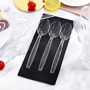 Liacere 360 Pieces Clear Plastic Spoons - Heavyweight Disposable Spoons-6.7inch Heavy Duty clear Cutlery - Plastic Utensils - Perfect for Parties and Restaurants