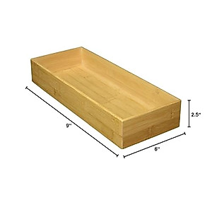 Lipper International 8384 Bamboo Wood Stacking Drawer Organizer Box, 9"x 6"
