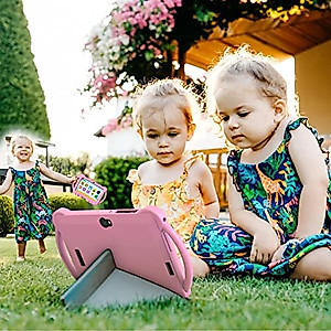 YOBANSE Kids Tablet, 7 inch Tablet for Kids 3GB RAM 32GB ROM Android 11.0 Toddler Tablet with Bluetooth, WiFi, GMS, Parental Control, Dual Camera, Shockproof Case, Educational, Games(Light Pink)