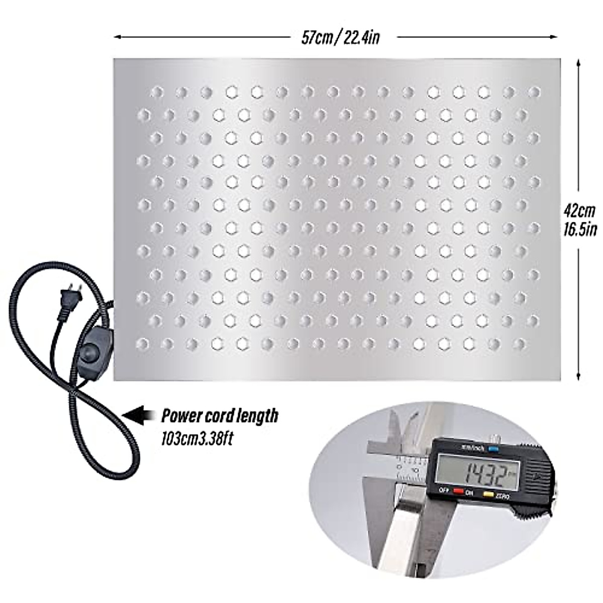 HHNIULI Pet Heating Heat Heater Pad Bed Plate 22" L x 17" W Adjustable Temperature 80-130 ℉ Chicken Coop Heater Indoor Outdoor Warmer Mat for Dogs Cats Pets Pig Chicken Rabbit Livestock