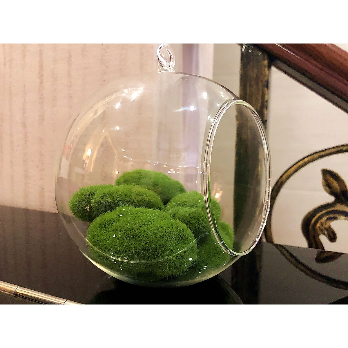 COUOC 16 Pieces (2 Size) Artificial Moss Rocks, Decorative Faux Green Moss Covered Stones, Green Moss Balls Fake Moss Decor for Pot Planter Fairy Gardens Floral Arrangements Craft