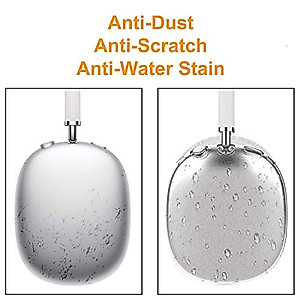 Valkit Compatible with Airpods Max Case Cover, Clear Soft TPU Protective Headphones Cover Headset Shockproof Full Case for Airpods Max -Transparent