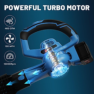 Enhulk 20V 4.0Ah Cordless Leaf Blower,460CFM &190MPH,2-in-1 Battery Powered Leaf Blower,6 Variable Speed,for Blowing Leaves,Debris,Snow and Dust,4.0Ah Battery&Charger Included（21 inch）