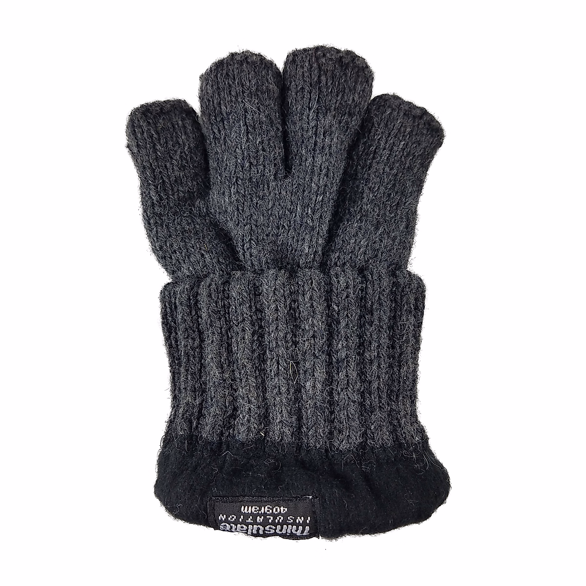 BRUCERIVER Men's Wool knitted with Thinsulate lining Fingerless Ragg Gloves Colour Anthra