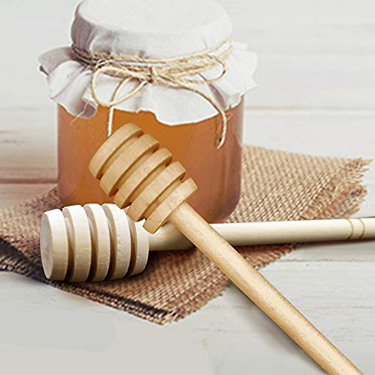 5 Pack 6 Inch Mini Wooden Honey Dipper Sticks Honey Dippers Jam Muddler Syrup Stirrer for Honey Jar Dispense Drizzle Honey