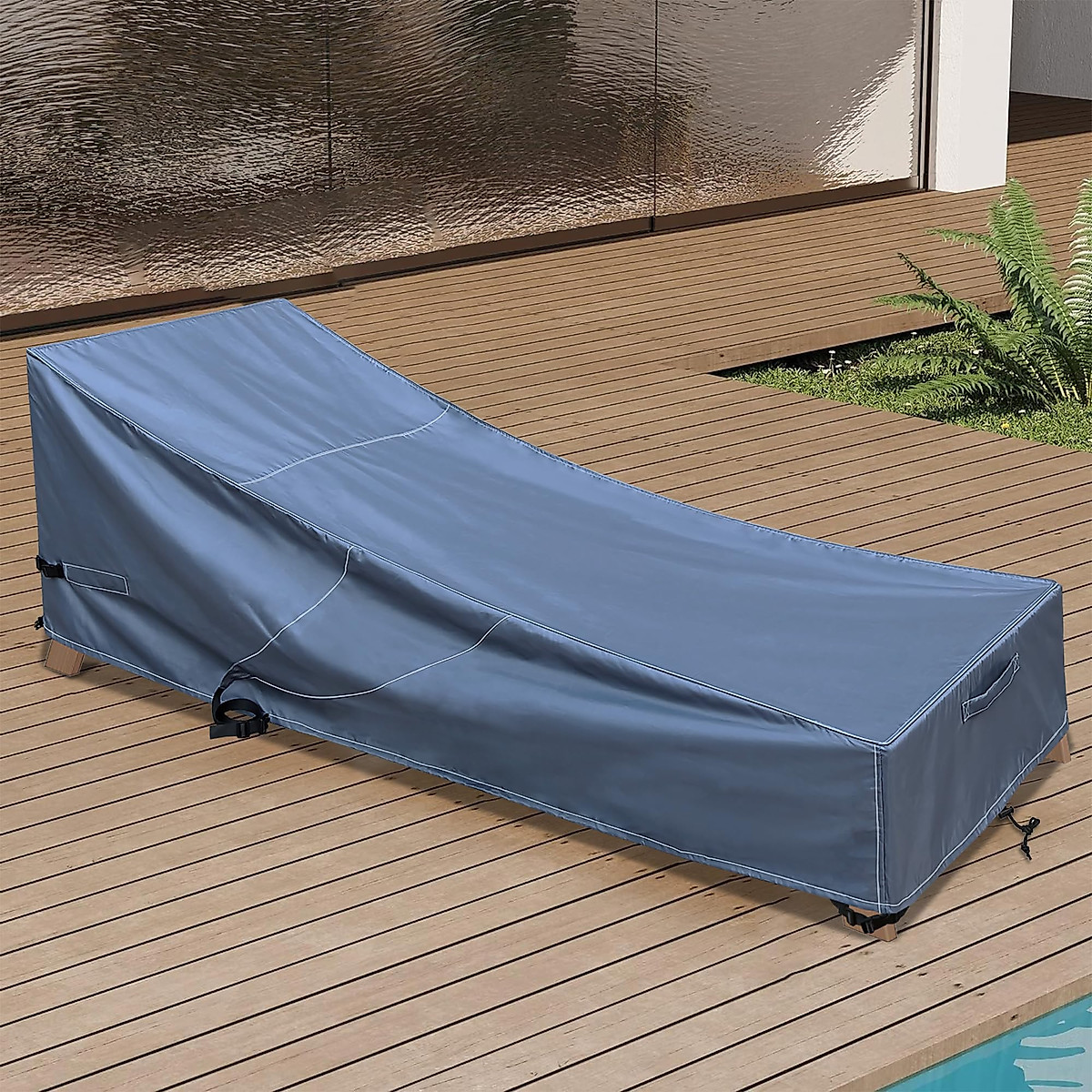 HWmatyCover Waterproof Patio Furniture Covers with Sealed Seam Heavy Duty Outdoor Chaise Lounge Covers 1Pack - 75.9" Wx 30" D x 25.9" H, Grey (M)