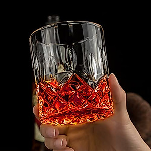 calliva von Crystal Whiskey Glass - Set of 6 Vintage Old Fashioned Glasses for Bourbon Scotch Whisky Cocktail - On The Rocks Glasses - 10oz Maxwell Lowball Bar Tumbler