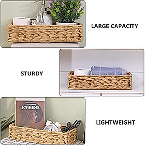 Woven Storage Basket Desktop Sundries Organizer Books Box Container Home Decorative Wicker Baskets/205