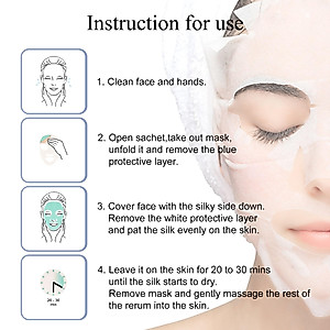 Dermaroller, Silk Face Masks Intensive Hyaluronic Acid Moisturizer with Matriyxl 3000 Tocopherol Boost Collagen Hydrate Dry Skin Reduce Fine Lines Wrinkles SingleUse Masks (1 Pack, 10pc)