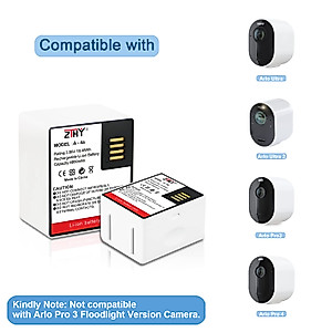 New Battery Rechargeable Replacement for Arlo Ultra, Arlo Ultra 2, Arlo Pro 3, Arlo Pro 4 VMC4040P VMA5400 VMC4350P VMC4050P VMC5040 VMS4240P Series 18.48Wh 3.85V 4800mAh