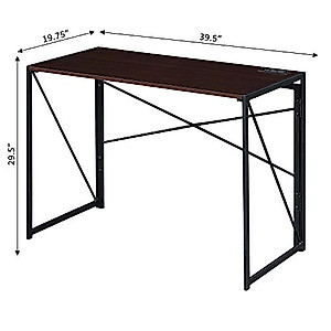 Convenience Concepts Xtra Folding Desk with Charging Station, Espresso/Black