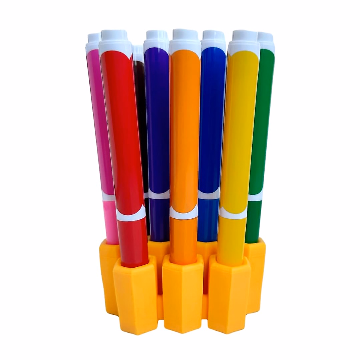 Big Bee, Little Bee - Marker Parker, Holder to Keep Markers Organized, Fits Most Broad and Fine Tip Markers, 100% Silicone, As Seen on Shark Tank, Markers Not Included (Marigold)
