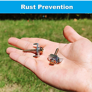 Bytcew Wire Wood Fencing Fasteners Staple, 60 Pcs Fence Nails Clips Post Screw for Wire Mesh and Woven Fencing, Quickly Install with Power Drill