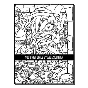 100 Chibi Girls: An Adult Coloring Book Collection with Cute Girls, Fantasy, Horror, Christmas, and More!