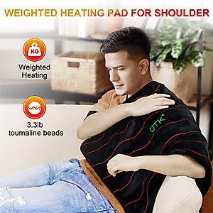 UTK Heating Pad for Back Pain Relief with Far Infrared Therapy, Infrared Heating Pad with Tourmaline, 2H Auto-Off for Shoulder, Period Cramps,Knee, Sciatica Pain Relief - 20''x24'', Gifts for Mom Dad