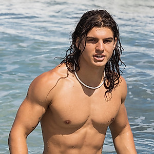 FROG SAC 16" White Puka Shell Necklace, Beaded Seashell Necklaces for Women and Men with Small Round Clam Chip Beads, Hawaiian Summer Beach Surfer Pooka VSCO Jewelry Chokers