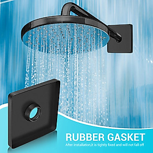 3.5 Inch Large Shower Arm Flange Square Plumbing Cover Plates Large Size Universal Replacement Escutcheon Cover Plate for Covering Gaps, Holes, Fits All Standard 1/2 Pipes (Black, 1 Pack)