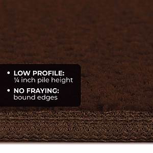 House, Home and More Skid-Resistant Carpet Indoor Area Rug Floor Mat - Chocolate Brown - 2 Feet X 3 Feet
