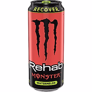 Monster Rehab Watermelon + Energy, Energy Drink, 15.5 Ounce (Pack of 15)