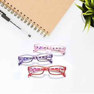 MAEOWN 5 Pack Reading Glasses for Women, Blue Light Blocking Computer Readers, Ease Blurry Vision Dry Eyes Anti UV Glare (Multicolor, 3.00, x)