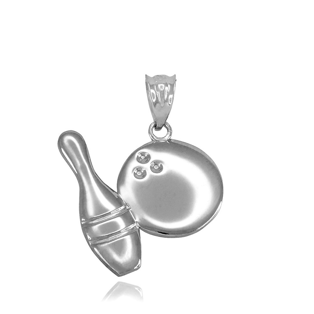 925 Sterling Silver Bowling Pin and Ball Sports Charm Pendant