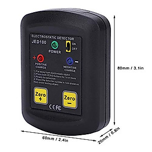 Hand-held Static Meter, Positive & Negative Dual Indicator Tester, 100v-20kv Non-Contact Electrostatic Field Testing Tool for Fiber Yarn Fabric Carpet Board Paper Rubber