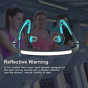 Mucro Sport Earbuds Wired Neckband Headphone Over The Ear Wrap Around Earphones Foldable Stereo Ear Buds for Night Running Gym Workout