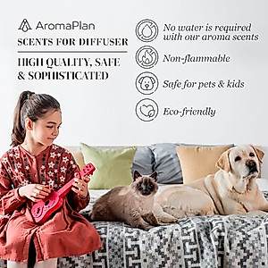 AromaPlan Bluetooth Smart Scent Air Machine for Home + 3 Fragrances– Smart Cold Air Technology, Hotel Collection Diffuser, Waterless Whole House Scent Diffuser with Top Picks Fragrance Kit, Black