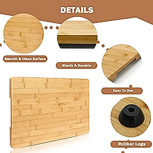 Compatible with Ninja Foodi SP101 SP201 SP301 Cutting Board, Heat Resistant Space Save Board for Ninja SP101/201/301 Dual Heat Air Fryer, Toaster Oven, Protect Cabinets, Bamboo