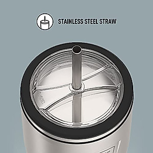 ICON SERIES BY THERMOS Stainless Steel Cold Tumbler with Straw, 24 Ounce, Matte Stainless Steel