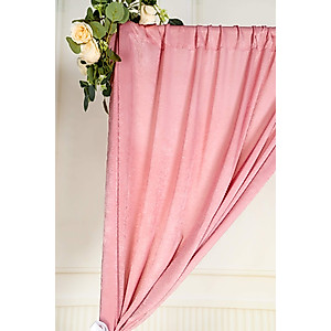 SHERWAY 9.6 Feet x 10 Feet Dusty Rose Silky Soft Curtain Wedding Backdrop Drapes, Slightly Shiny Satiny Window Curtains for Party Ceremony Decoration