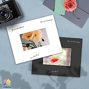 Mat Board Center, 10 Pack Pre-Cut 8x10 Picture Mats for 4x6 Photos/Prints - Acid Free, Bevel Cut, White Core, 4-Ply Thickness (White & Black)