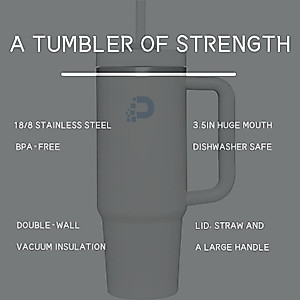 Acuewuja 30oz/890ml Tumbler With Handle, Lid, Straw And Silicone Boot Reusable Double Wall Vacuum 18/8 Stainless Steel Coffee Travel Mug Portable Insulated Beer Cup (Fog)