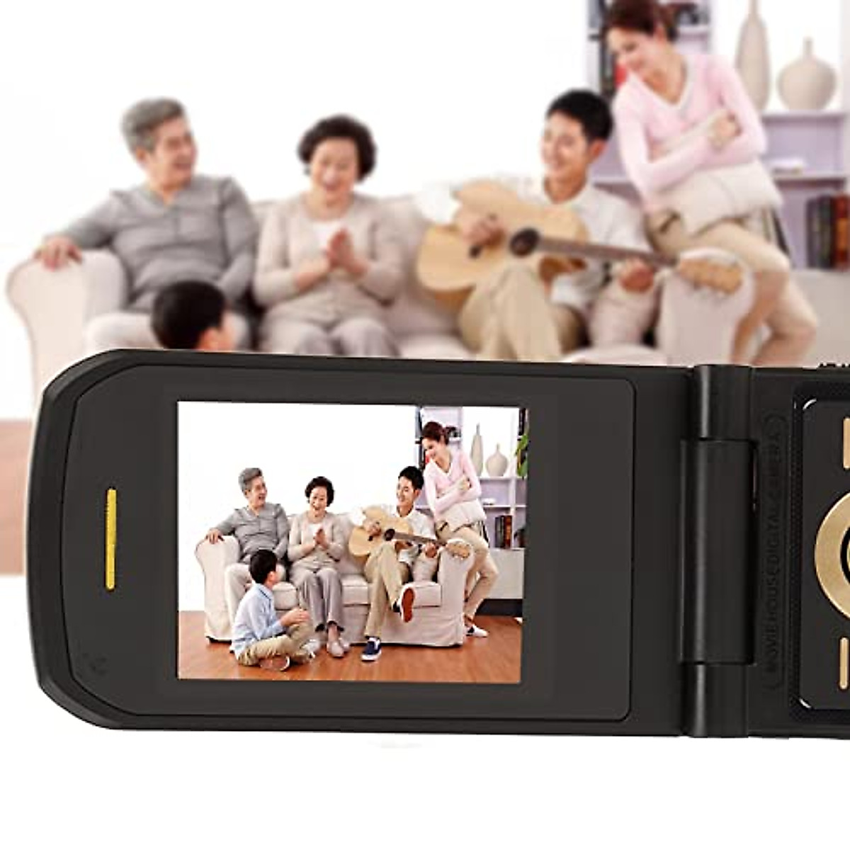 Zyyini G9000 Unlocked Flip Phone, 2.4inch Big Buttons Big Fonts Flip Mobile Phone for Seniors, Dual SIM Card, Loud Volume Speaker, with LED Flashlight, 4800mAh Battery, Gold