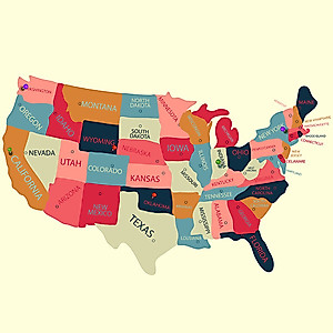 Yalis Push Pins 600-count Map Tacks Marking Pins 1/8-Inch Plastic Beads Head, 10 Assorted Colors