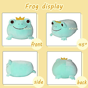 AIXINI 16.5 inch Cute Plush Crown Frog Stuffed Squishy Animal Toy, Super Soft Hugging Plush Pillow Gifts