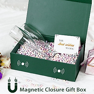 MOZRRO Gift Box with Lids, 9.85 x 5.95 x 3.15 In Magnetic Closure Collapsible Gift Boxes for Gift Packaging, Gift Box for Christmas,Mothers Day,Fathers Day,Graduations,Weddings,Birthdays Gifts