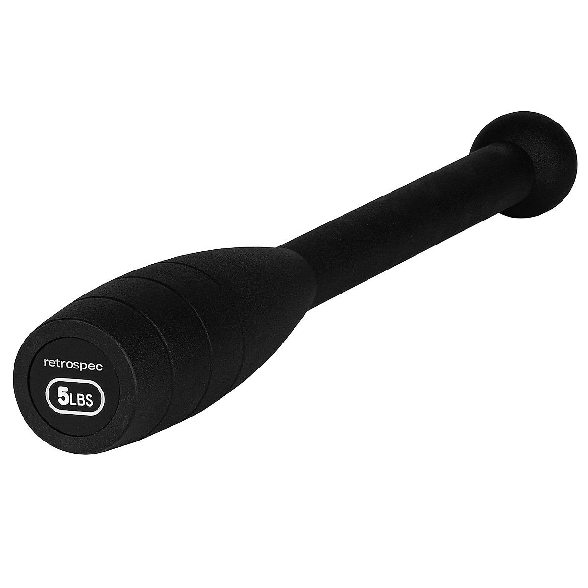 Retrospec Steel Club SC- 5lb for Men & Women's Strength Training & Full Body Workouts , Matte Black