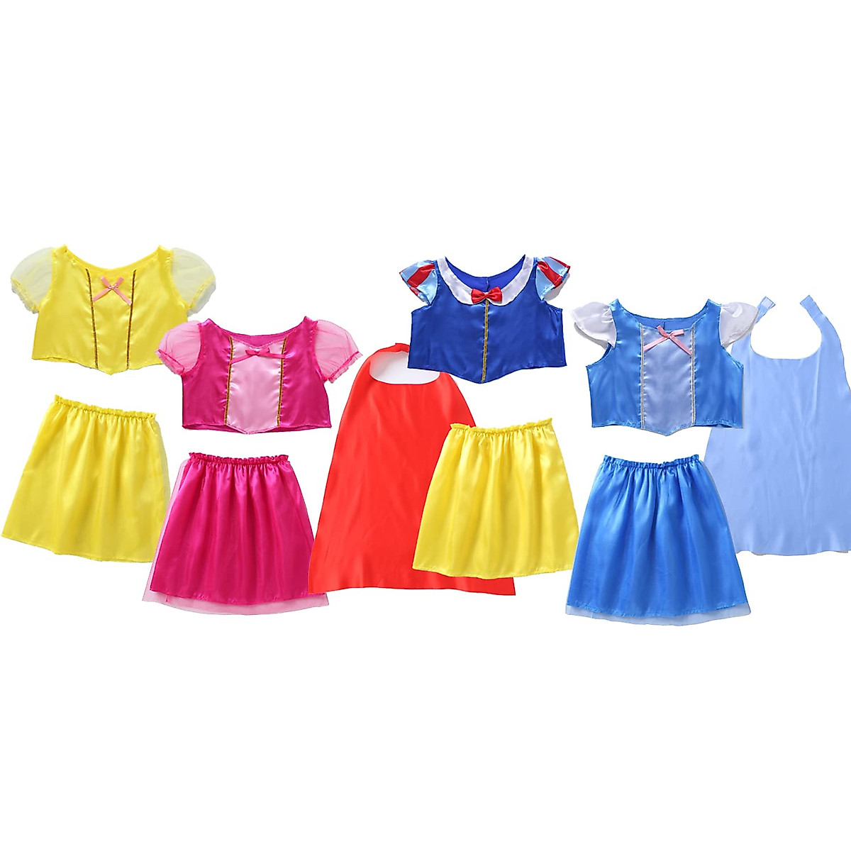 MIJOYEE Princess Dress Up Trunk Clothes for Little Girls, Dress Up Dresses Role Play Set for Little Girls Ages 3-6 Years,4 Pack