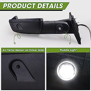 SIZIOM Switchback Towing Mirrors for 2009-2018 Dodge Ram 1500,2010-2018 Ram 2500 3500,Ram Classic 2019-2023,Power Heated Dynamic Turn Signal Backup Light Puddle Lamp Extendable Pair Set Tow Mirrors