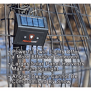 Solar Powered Predator Deterrent Light Scares Nocturnal Nuisance Animals Away - Nightime Deer Coyote Raccoon Wild Animal Repellent Device - Chicken Coop Accessories - Red LED Eyes