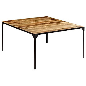 VRAXO Dining Table 55.1"x55.1"x29.9" Solid Mango Wood,Kitchen & Dining Room Tables-85.8lbs