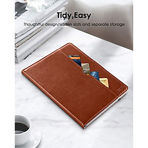 DTTO for iPad Mini 1 2 3 Case, Premium Leather Folio Stand Cover Case with Multi-Angle Viewing and Auto Wake-Sleep Function, Front Pocket for iPad Mini 1/Mini 2/Mini 3 - Brown
