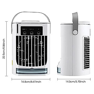 Aire Acondicionado Portatil Para Cuarto - 4 in 1 Desk Spray Fan - Ac Unit Portable 3-speed, 3 Mist Modes - Personal Air Conditioner for Personal Use