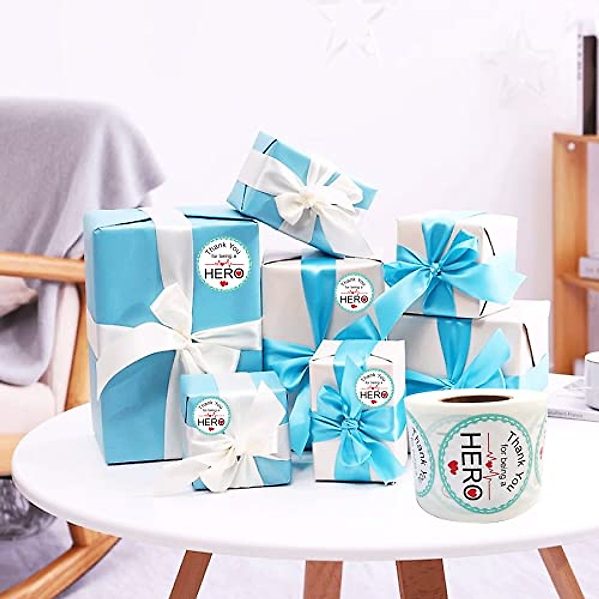 wootile Healthcare Heroes Stickers Thank You Labels 1.5 Inch - 500 Pcs Thank You for Being A Hero Nurse Essential Workers Week Appreciation Themed Gratitude Sticker Doctors Cards, Envelopes,Gift Bags