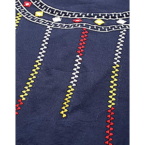 Yash Gallery Women's Cotton Embroidered Anarkali Kurta (Blue)