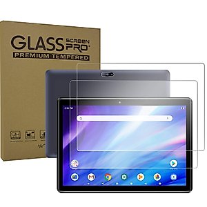 Transwon (for Pritom 10 Inch Tablet, Middle Rear Camera) 2PCS Tempered Glass Screen Protector for DigiLand 10.1 Tablet DL1036/ Pritom M10 10 Inch Tablet with Rear Camera in the Middle