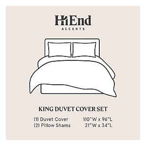 HiEnd Accents Linen Duvet Cover Set 100% French Flax Linen Duvet Covers King, Orange Caramel Solid Color Breathable Durable Cooling Linen Bedding Set with 1 Linen Comforter Cover and 2 Shams